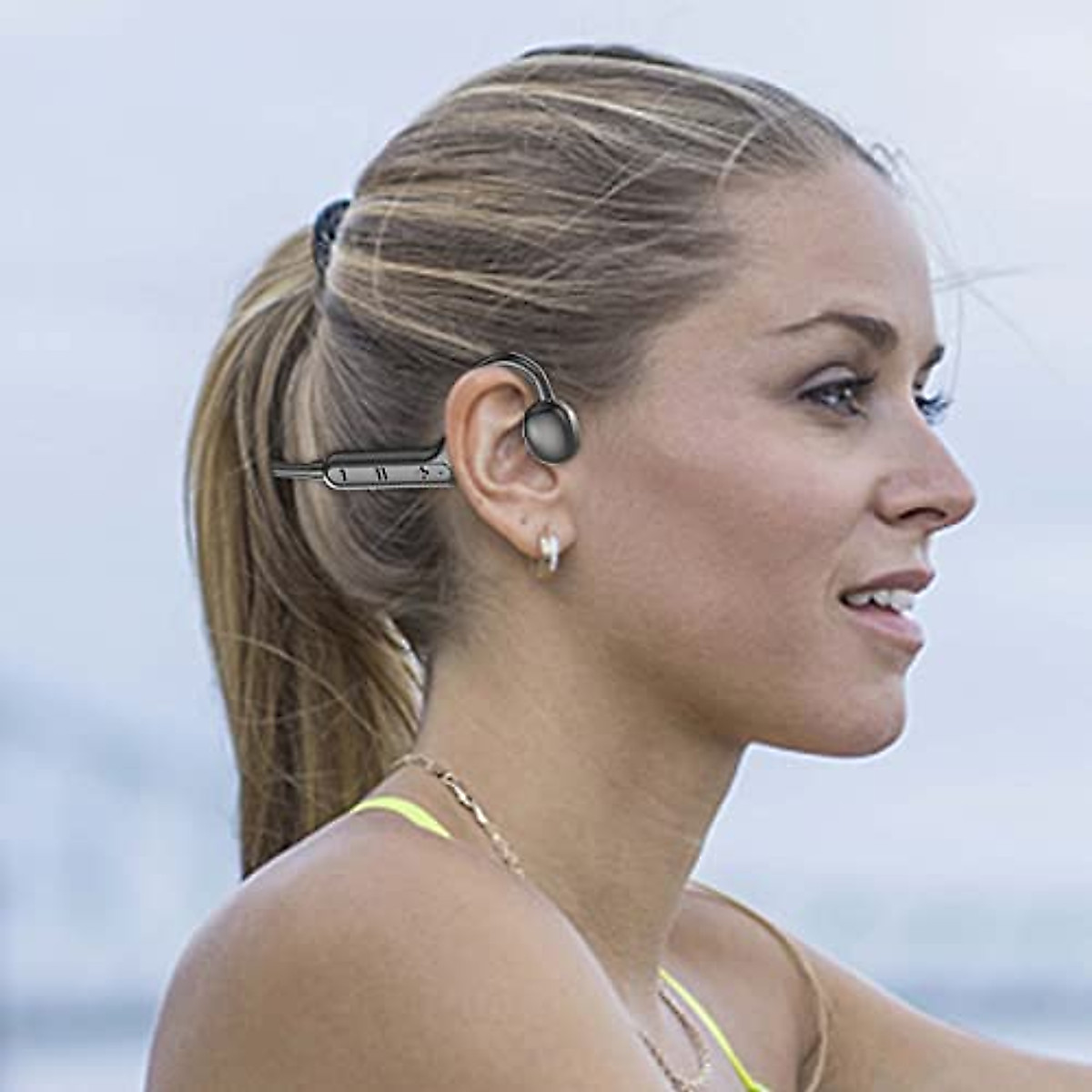 Cagogo Sound Wave Conduction Bluetooth Headset Long-Lasting Battery Life Waterproof Stereo Surround Sound Headset Home Outdoor Sports