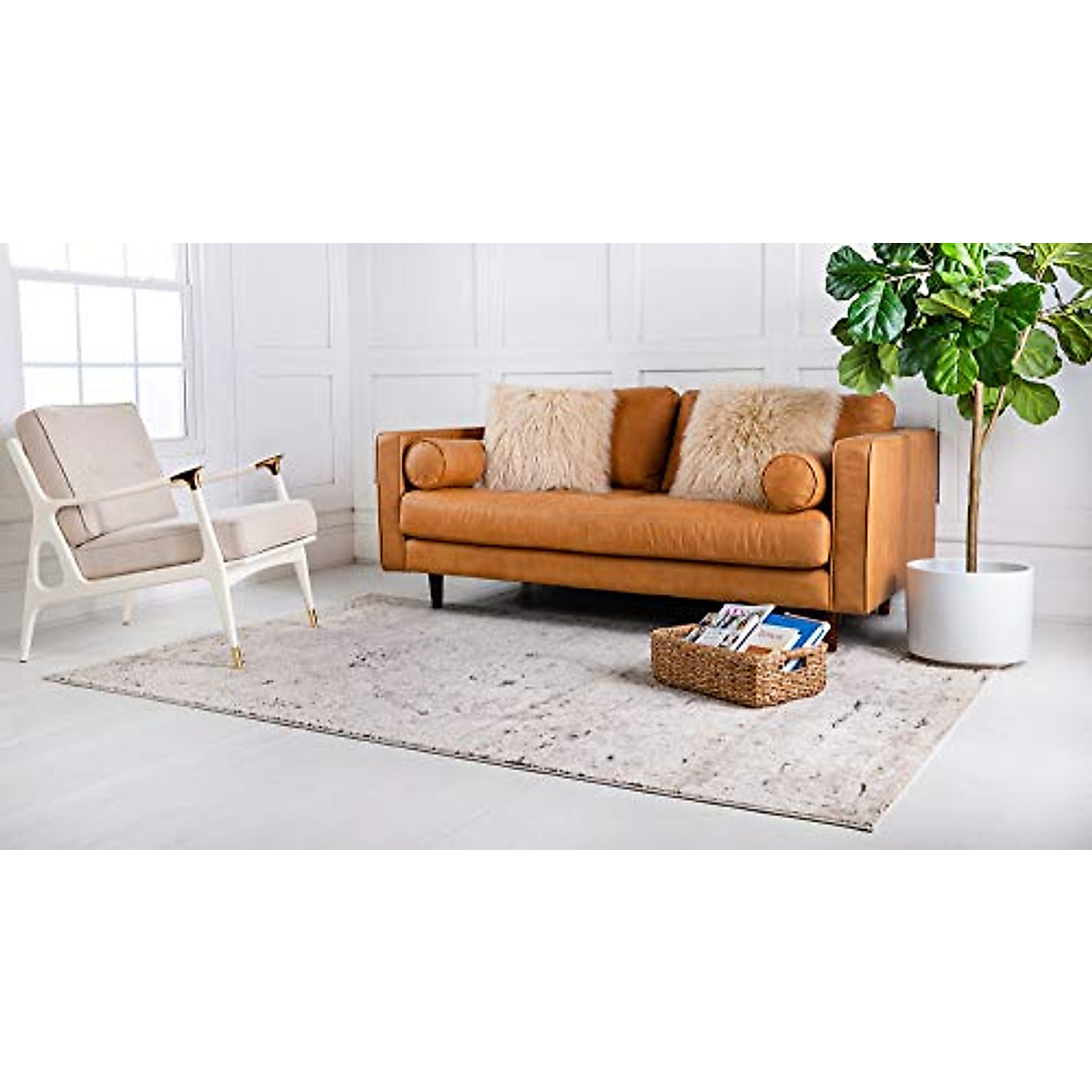 Unique Loom Portland Collection Area Rug - Astoria (9' x 12' Rectangle, Beige/ Gray)