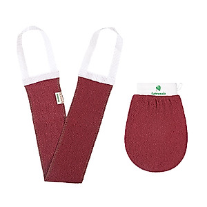 SAHRAOUIA Exfoliating Glove & Back Scrubber - Viscose Dead Skin Scrubbers for Men/Women - Remove Unwanted Dry Skin - Moroccan Exfoliating Glove for Body Scrub w/Bath Back Scrubber for Smooth Skin