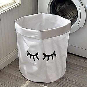 Unibedding Large Laundry Storage Basket Bin,Collapsible Black White Laundry Hamper for Kids, Baby Nursery, Children, Girls, Bedroom