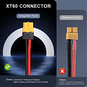 GINTOOYUN XT60 Splitter Extension Cable 1 Female to 3 Male Connector Adapter,12AWG XT60 Power Extension Cable for Solar Panel,Solar Generator,Portable Power Station, Drone,RV,Ship etc(0.3M)