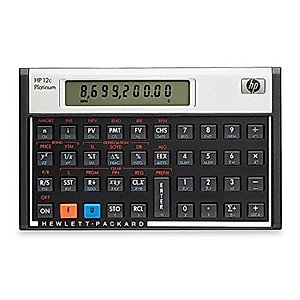 HP 12CPT Financial Calculator, 5-1/10-Inch x3-1/10-Inch x3/5, Platinum