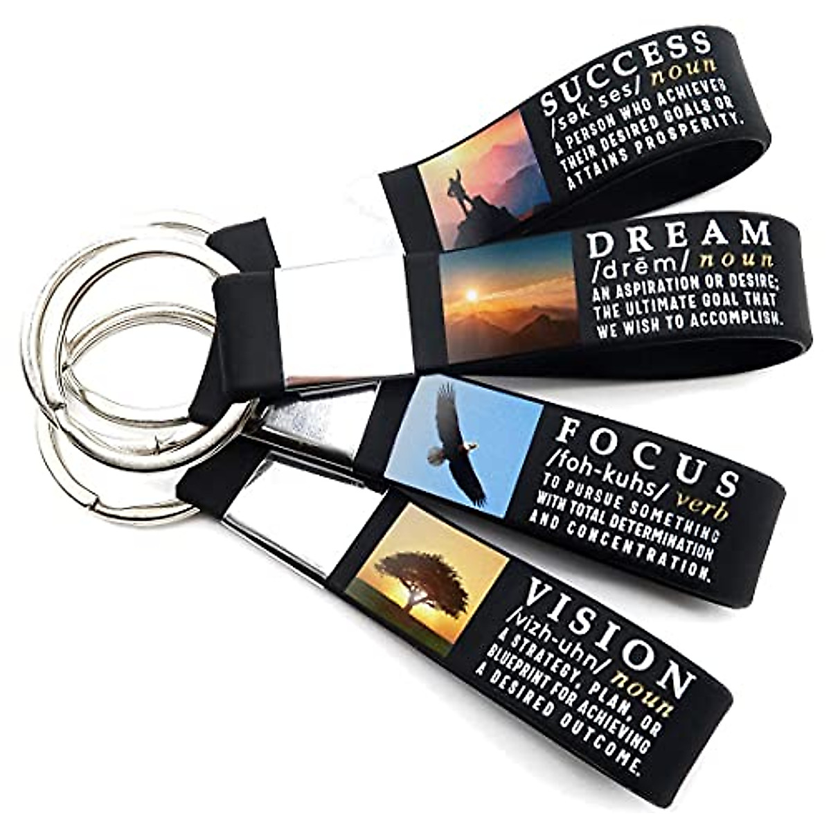 Inkstone 4-Pack of Inspirational Quote Keychains - Perfect for Teacher Appreciation Gifts or Bulk Keychain Purchases
