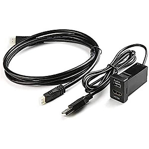 Timloon HDMI Socket Mount Cable +USB Audio Input Audio Relay Use for Toyota（Type A）