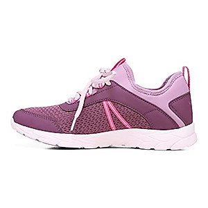 Vionic Women's Brisk Helena Lace-Up Leisure Shoe - Supportive Walking Sneakers That Include Three-Zone Comfort with Orthotic Insole Arch Support, Medium and Wide Fit Grape Kiss 8.5 Medium US