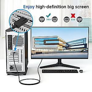 UKYEE Disiplay Port to HDMI Cable 3ft 2-Pack, Disiplay Pot(DP) to HDMi 3 Feet Male to Male Cord Converter for PCs to HDTV, Monitor, Projector