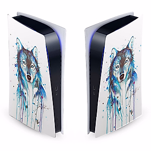 Head Case Designs Officially Licensed Pixie Cold Ice Wolf Art Mix Vinyl Faceplate Sticker Gaming Skin Case Cover Compatible with Sony Playstation 5 PS5 Digital Edition Console