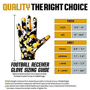 Limited Edition Football Gloves Fit Youth Football Gloves Tacky Football Gloves Men, Football Gloves for Kids 8-12 Receiver Gloves Adult/Football Gloves Youth (Shark/Black&Gold, Youth XS/Small)