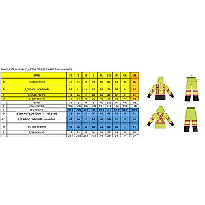New York Hi-Viz Workwear RK Safety RW-CLA3-TLM55 Class 3 Rain suit, Jacket, Pants High Visibility Reflective Black Bottom with X pattern (Large, Lime)