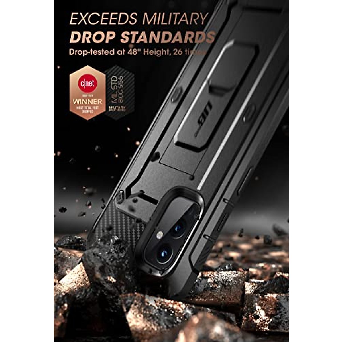 SUPCASE Unicorn Beetle Pro Series Case Designed for OnePlus 9 5G (NA Version Model:LE2115), Full-Body Rugged Holster Case with Built-in Screen Protector (Black)