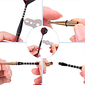 Darts Plastic Tip - Professional Soft Tip Darts Set for Electronic Dartboard 9 Pcs 18 Grams with 50 Extra Tips 9 Shafts 27 Flights Tool Kit Flight Protectors and Gift Darts Case (Gold)