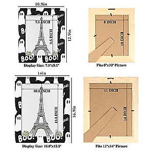 POFATO Ghost Pattern 8x10 Picture Frame Wood Photo Frame for Tabletop Display Wall Mount Picture Frame Display 8 x 10 Inch Photo Wall Decor Home Gift Frames