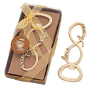 Yuokwer 24 PCS Upgrade Love Beer Bottle Opener Wedding Party Favor Bottle Opener for Baby Shower Favor Bridal Shower Party Supplies Wedding Souvenir Gift Decorations(Gold Love Forever, 24)