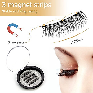Dual Magnetic Eyelashes, Magnetic Eyelashes without Eyeliner or Glue, Light weight & Easy to Wear, Best 3D Reusable Eyelashes with Applicator (WITHOUT EYELINER)