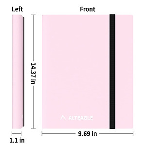 Alteagle 9 Pocket Trading Card Binder, 360 Side Loading Pocket Album for TCG (Pink)