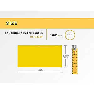HOUSELABELS Compatible with DK-2205 Replacement Roll for Brother QL Label Printers; Yellow Continuous Length Labels; 2-4/9" x 100 feet (62mm*30.48m) - 1 Roll