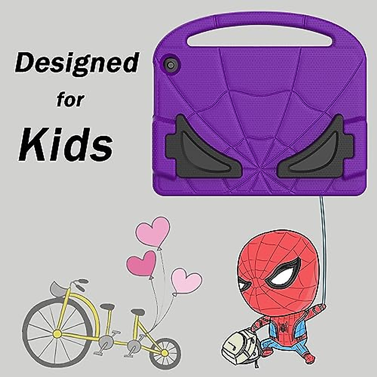 Kids Case for 10in Tablet Not for Samsung iPad 10 inch Tablets(Only 11th Gen, 2021 Release)- Patamiyar Lightweight Shockproof Case with Screen Protector Carring Handle Built-in Stand - Purple