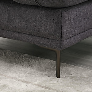 Spacious Loveseat Sofa with Metal Legs，Modern Futon Design, Tufted Accent, Convertible Arms,2-Seater Cloud Sofa for Living Room and Apartment (Dark Gray)