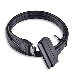 chenyang Power eSATA Cable,Power eSATA to SATA 22Pin Data Transfer Extension Cable Support 5V/12V Power for 2.5"/3.5" Hard Disk Drive 50cm