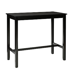 Linon Claridge 42" Wood Bar Height Pub Table in Black