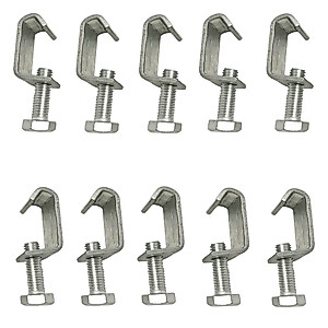 Ginyrerd 10Pcs Galvanized Steel M8 Clamp G Clamp Duct Flange Clip for Rectangular Tube Connection,Silver