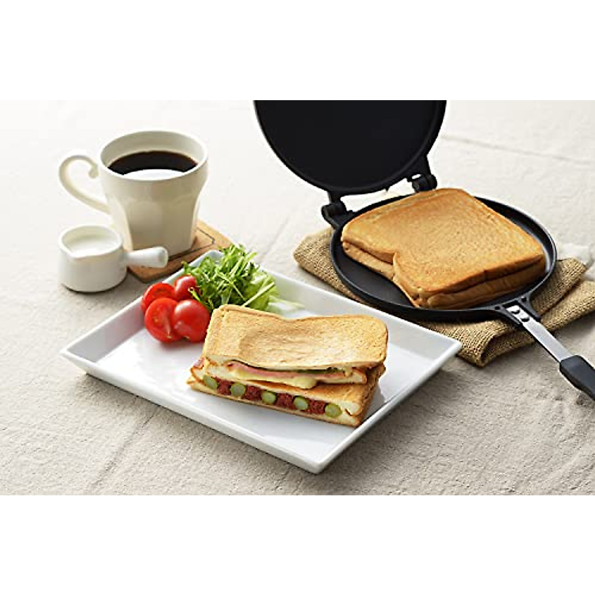 Yoshikawa SJ3208 Hot Sand Maker, For Gas Fire, Hot Multi Sandpan Total Length 16.3 x Diameter 7.1 x Height 1.3 inches (41.5 x 18.0 x 3.4 cm), Black, Outdoor Camping