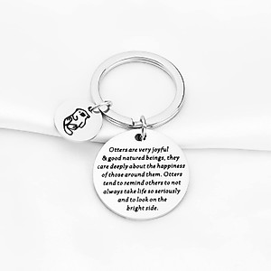 bobauna Otter Keychain Sea Animal Jewelry Otter Lover Gift Otters Are Very Joyful And Good Natured Beings (otter bright side keychain)