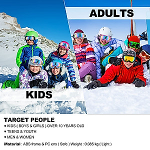 SixYard Ski Goggles, Motorcycle Goggles, 3 Pack Snowboard Snow Goggles for Men Women Adult Youth (Style 2)