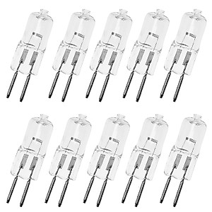 SQXBK 10PCS G5.3 Halogen Bulbs 12V 20W Halogen Bulbs JC Bi-Pin Base Light Halogen Lamp for Home Lighting Clear Glass Lens