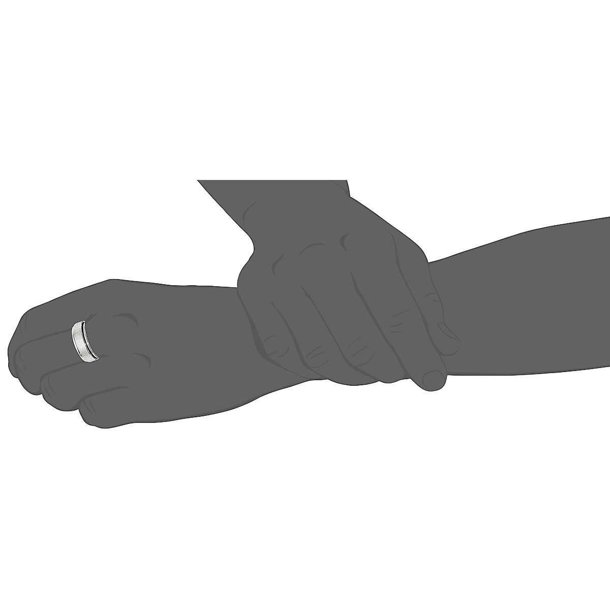 Amazon Essentials Steeltime Men's 18k Gold Plated Our Father Prayer Spinner Band Ring,Silver,8, (previously Amazon Collection)