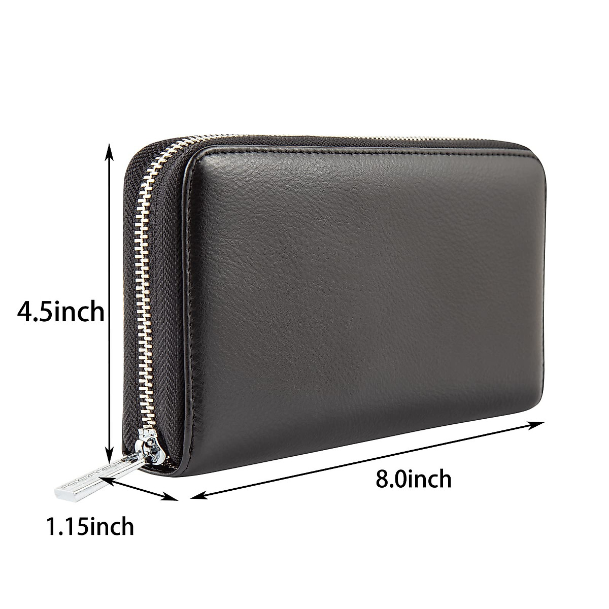 Tesucotus RFID Wallet Credit Card Holder Wallet Leather Wallet for Women with Zipper 36 Slots (Black)
