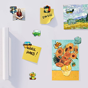 MORCART Fridge Magnets, 30 Pcs Van Gogh Puzzle Fridge Magnet, Kitchen School Office Locker Magnets, Fun Fridge Magnets, Art Deco Magnets, Gifts for Adult Friends Art Lovers
