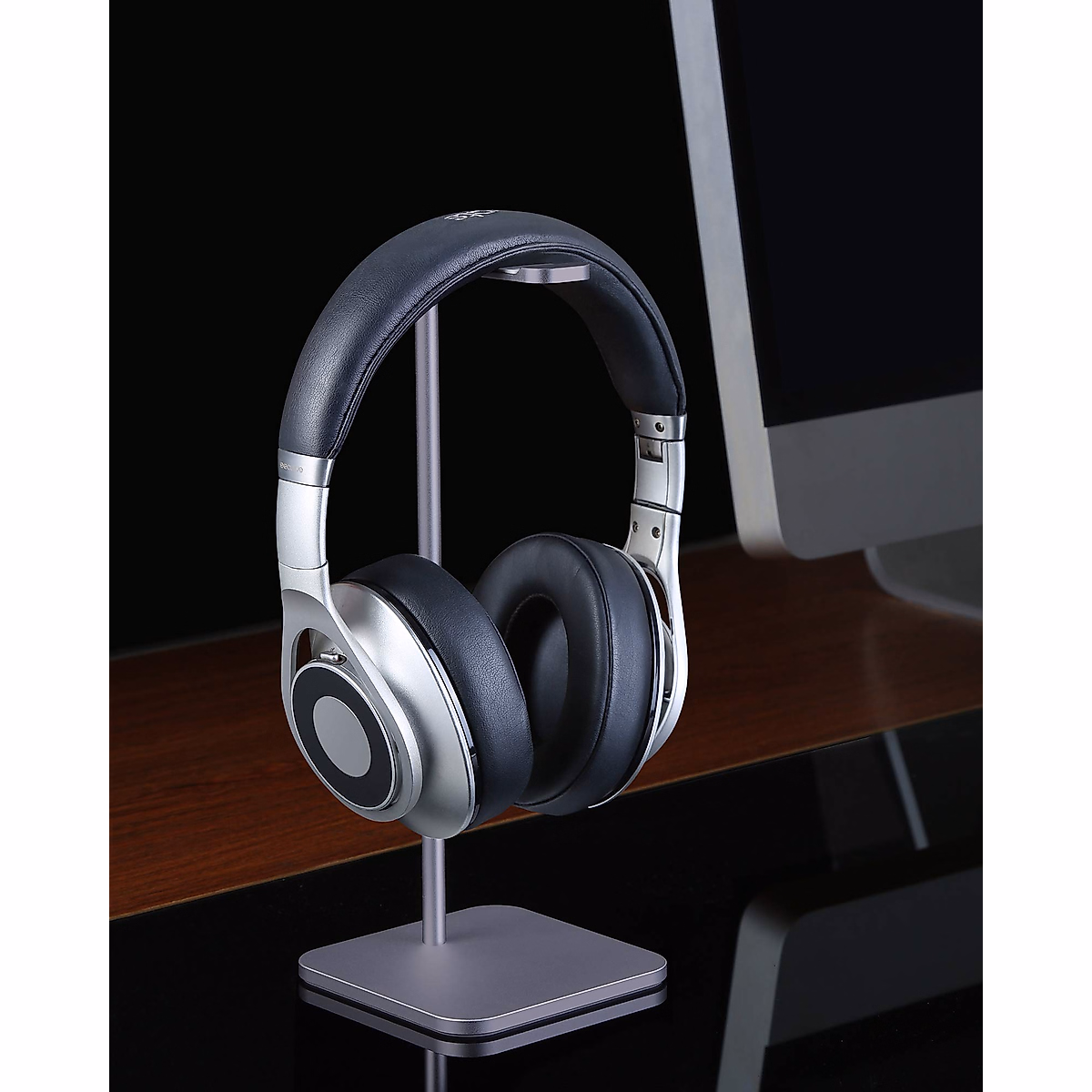MHQJRH Aluminum Headphones Stand Holder, Suitable for Headphone Display Stands of All Gaming headsets and Wireless Headset Sizes (Space Gray)