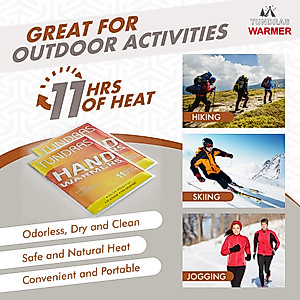 Hot Hand Warmers Heat Pack - 80 Count - 11 Hours Long Lasting Natural Safe and Odorless Single Use Air Activated Heat Packs for Hands, Toes and Body - TSA Approved