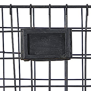 Deco 79 Metal Rectangle Magazine Rack Holder with Suspended Baskets and Label Slot, 16" x 3" x 28", Black