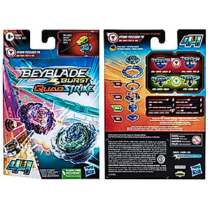Beyblade Burst QuadStrike Hydra Poseidon P8 Spinning Top Starter Pack, Balance/Defense Type Battling Game with Launcher, Kids Toy Set