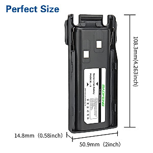 BAOFENG UV-82 Battery Upgraded BL-8 2800mAh Li-ion Battery with Type-C Charger Cable for UV-82HP UV-82C MIRKIT UV-82 MK3/5 etc Two Way Radio