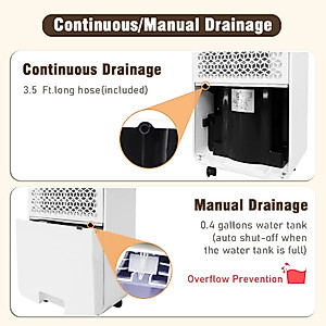 3000 Sq. Ft Dehumidifier for Bathroom Basements Home RV, Aerofy Dehumidifiers with Drain Hose, Upgraded ION & Sleep Mode, 3 Dehumidification Modes, 24H Timer, Smart LCD Touch Panel, Auto Shut Off