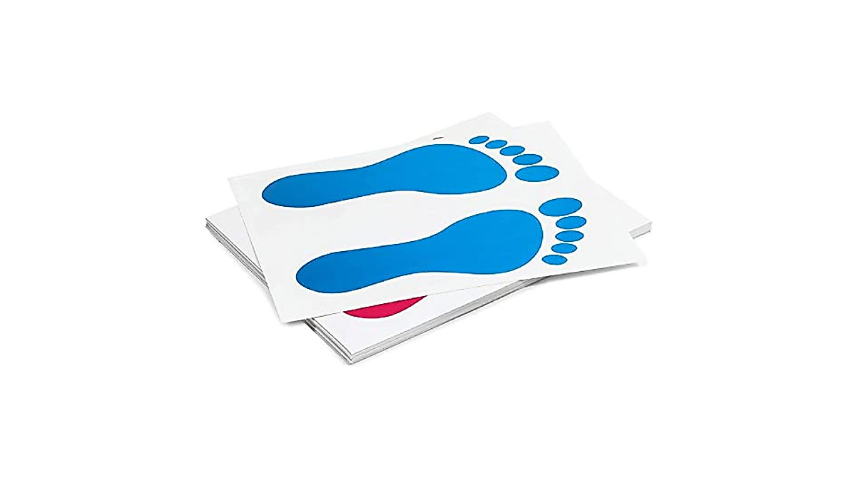 Kids Rainbow Footprint Decal Stickers for Classroom & Nursery