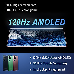 S22 Ultra Smartphone Original 7.3Inch HD Full Screen 16GB RAM 1TB ROM Unlocked Mobile Phones 7300Mah 4G/5G Network Celular Android Cell Phone,Green-1TB