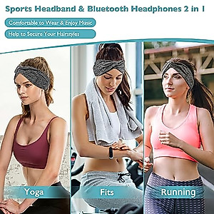 ASIILOVI Headband Headphones 2023 Version Bluetooth Headband for Women Knotted Headband with Ultra-Thin HD Speakers & Mic, Perfect for Yoga Running Workout Travel Sports Unique Gifts