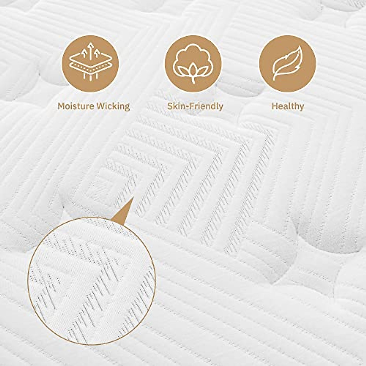 TeQsli Full Mattress, 10 Inch Memory Foam Innerspring Hybrid Mattress in A Box