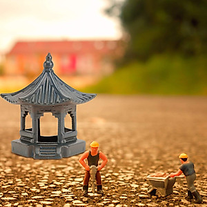 PRETYZOOM Mini Pagoda Statue Miniature Ceramic Pagoda Fairy Garden Accessories DIY Hexagon Pavilion Exotic Environments Micro Landscape Zen Garden Dollhouse Decoration