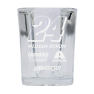 R and R Imports William Byron NASCAR #24 Etched Square Shot Glass
