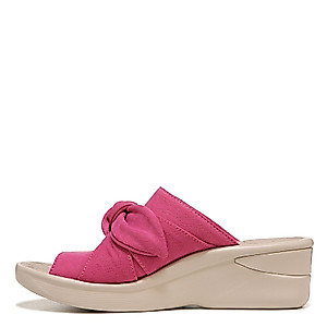 BZees Womens Smile Slide Sandal, Pink, 7.5 US