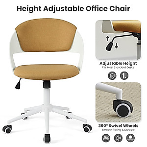 HYLONE Kids Desk Chair Set of 2, Cute Study Chair for Boys Girls Height Adjustable, Swivel Computer Task Student Chairs for Growing Teen, Office Chair for Home/School/Office, Yellow