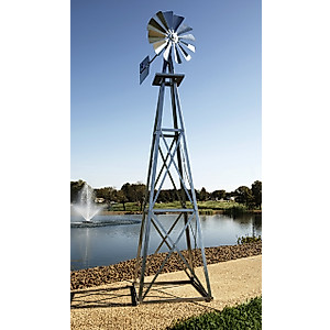 Outdoor Water Solutions 12-Foot Galvanized Backyard Windmill