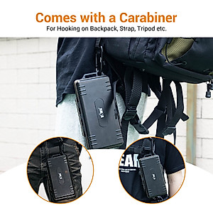 KIWIFOTOS AA AAA Battery Storage Case Holder with Detachable Battery Tester Checker, Hard Shell Battery Organizer Container for 14 Double A & 10 Triple A Battery, Water-Resistant and Shockproof