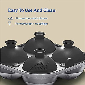 Samuelworld Large Silicone Premium Ice Trays, 2-Pack Combo, 2 Inches Big Cubes & 2.5 Inches Sphere Ice Molds - BPA Free, Craft Ice Maker for Gifting, Whiskey, Cocktails, Easy Release - Gray