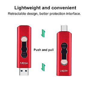 VIERY USB Flash Drive 64G,2-in-1 Dual USB Type -C Memory Stick USB Photo Stick USB 3.0 64gb Thumb Drive for Android Smartphones,Tablets, PC.(64GB)